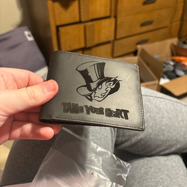 Custom Anime Personalized Leather RFID Wallet Engraved Monogram Genuine ...