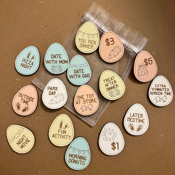 Easter Egg Tokens, Easter Hunt Game for Kids, Reward Tokens, Children ...