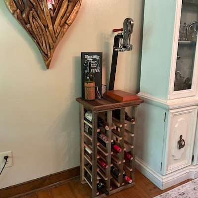 Free Standing Rustic Wooden Wine Rack Made of Historicreclaimed Barn ...