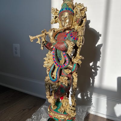 Radha Krishna Statue 15inch Tall God of Love Hindu God Goddess Couple ...