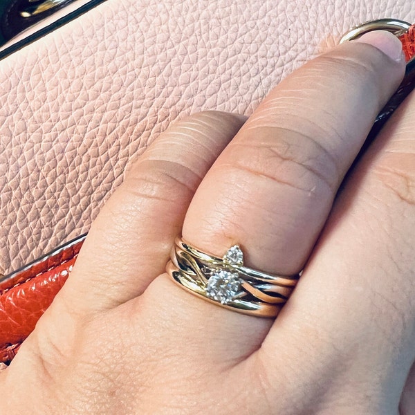 14k Gold Single Solitaire Diamond Ring / Stacking Solitaire Diamond ...