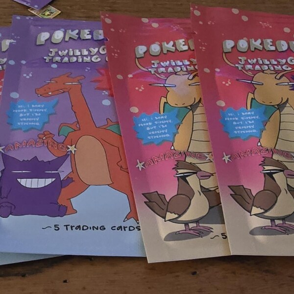 POKEDERP Pack SET 1 | Derpy Funny Parody Pokémon Card Pack - Etsy