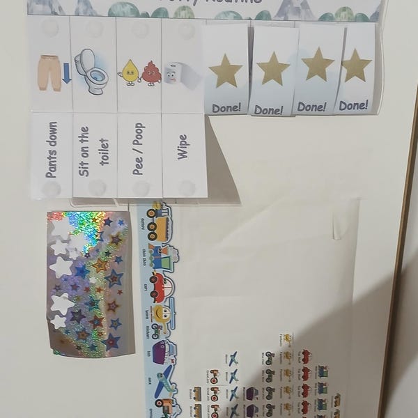 Personalised Handmade Visual Routine Chart Morning /evening Learning ...