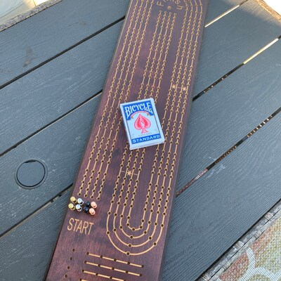 4 Person Extra Large Cribbage Board With Large Metal Pegs, FREE ...