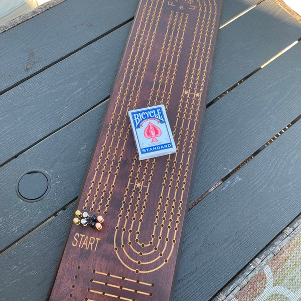 4 Person Extra Large Cribbage Board With Large Metal Pegs, *** FREE ...