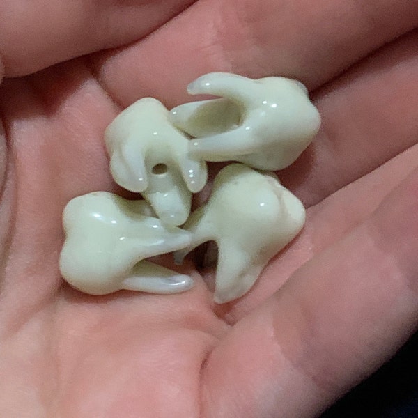 Glass Root Tooth Beads, Molar Beads, Dentist Gift Prank, Teeth Beads ...