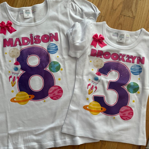 Space Birthday Girl Shirt, Space Birthday Shirt, Space Birthday Party ...