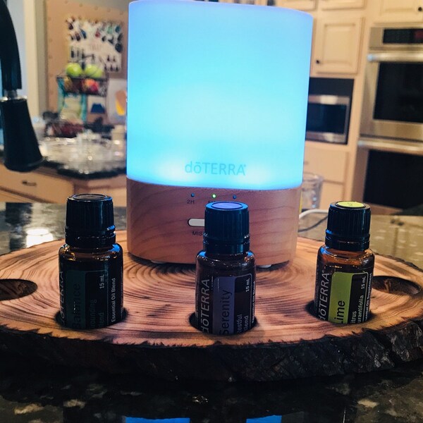 Rustic Wood Slice Essential Oil Bottle Holder - Etsy