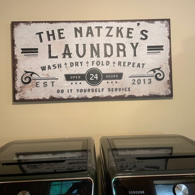 Laundry Prints Wash Dry Sign Laundry Room Decor Personalized Laundry ...