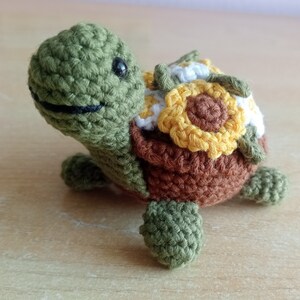 Crochet Pattern Turtle With Flowers, Mother's Day Gift Turtle, Crochet ...
