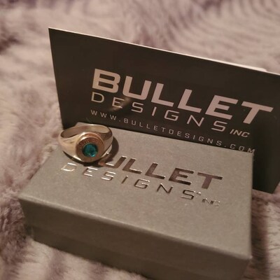 Bullet Ring, Winchester Solid .925 Sterling Silver Band Nickel Bullet ...