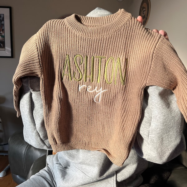 Personalized Embroidered Baby and Toddler Sweater, Embroidered ...