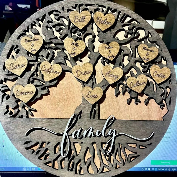 Family Tree Cut File | Glowforge File | Family Tree Gift | Mothers Day ...