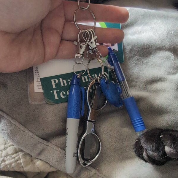 Mini Badge Accessories; Scissors, Pen, Highlighter, Sharpie and Light ...