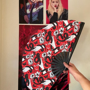 Groovy Disco Fan / Large Fan / Rave Accessory / Hand Fan / Clacking Fan / EDM / Festival Fan ...