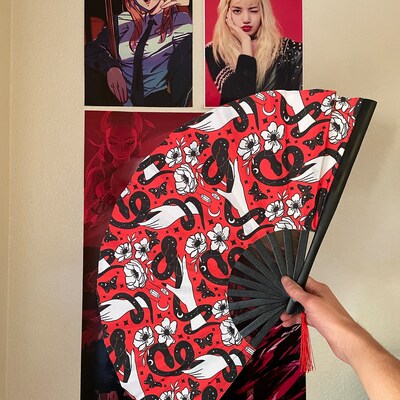 Groovy Disco Fan / Large Fan / Rave Accessory / Hand Fan / Clacking Fan ...