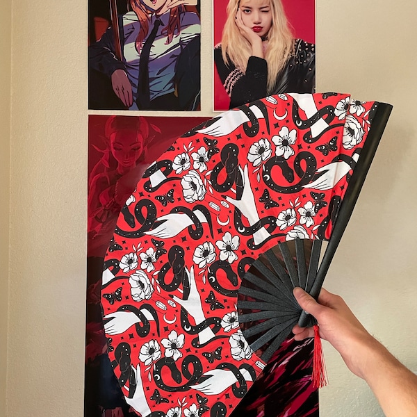 Daisy Bloom Fan / Large Fan / Rave Accessories / Hand Fan / Rave Hand ...