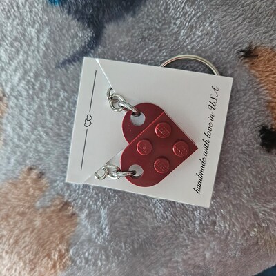 Heart Keychain Set Made With Authentic LEGO® Bricks, Matching Keychains ...