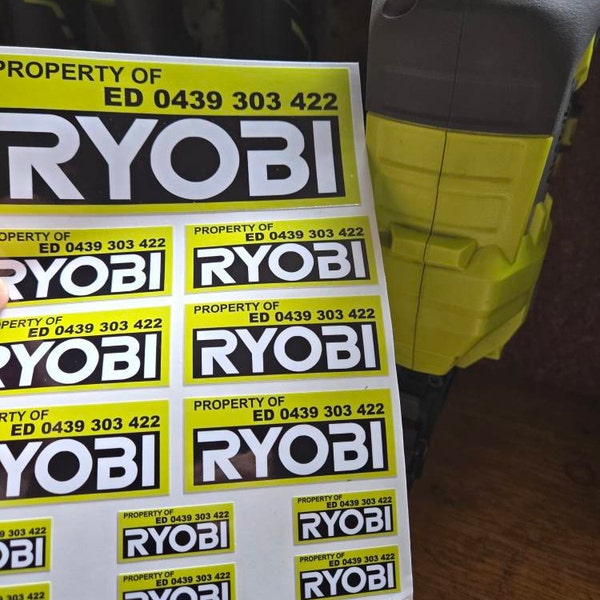 9x Personalised Tool / Toolbox Decal Stickers, High Quality Vinyl ...