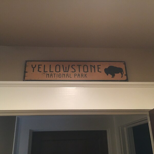 Buffalo Yellowstone National Park Wood Sign, Personalized Favorite Park ...