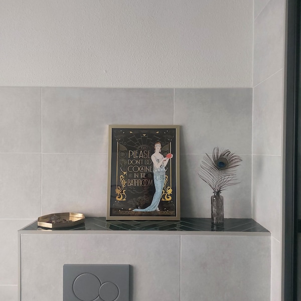 Art Deco Home Bar Decor – Flapper Bar Cart Wall Art, Funny Roaring ...