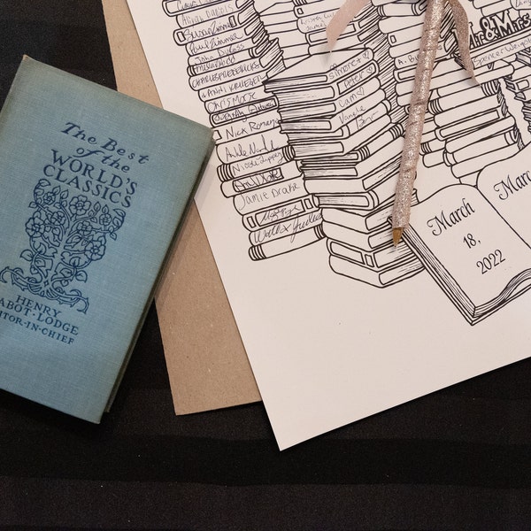 Library Themed Wedding Guest Book Alternative 11x14 - Etsy