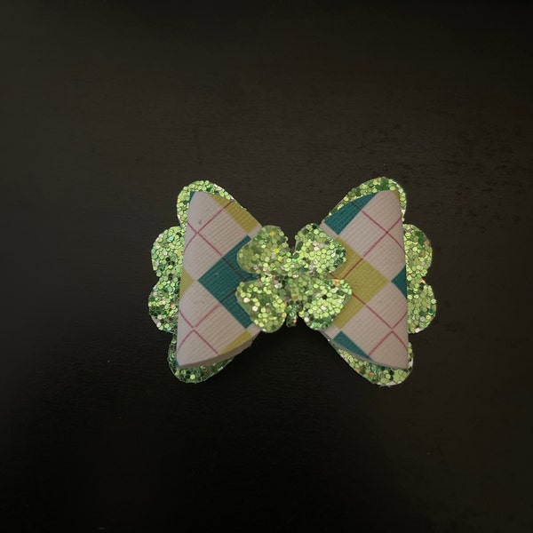 Bow SVG, Four Leaf Clover Bow Template, Shamrock Faux Leather Bow PDF ...