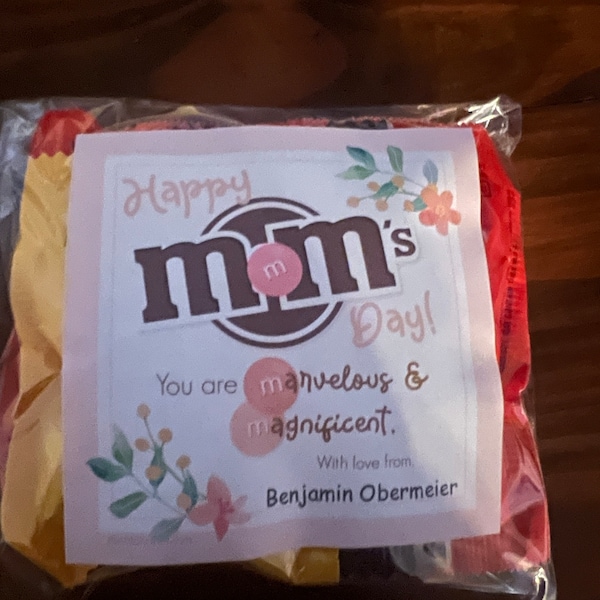 M&m's MOTHER'S DAY Tag Handout PRINTABLE Digital Ministering Relief ...