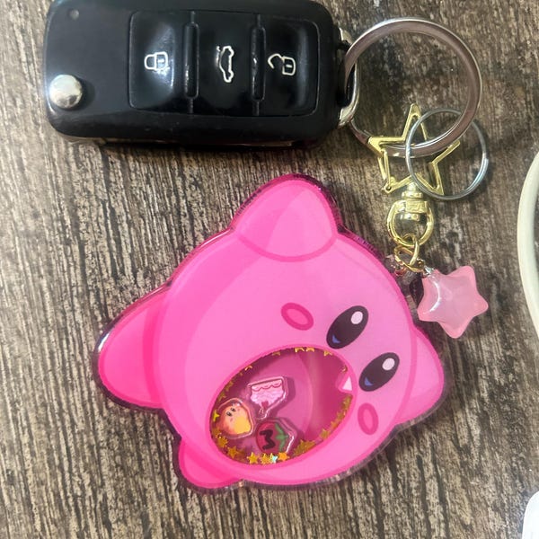 Kirby Shaker Keychains// Acrylic 3in. Shaker Keychain - Etsy