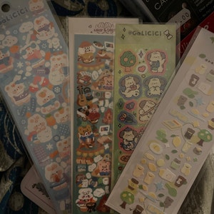 Cute Korean Sticker Sheets, Kawaii Stationery, Kawaii Sticker Sheets ...
