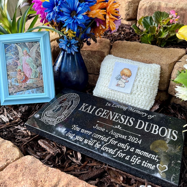 Memorial Stone Gray Slate for Mom Dad, Personalized in Loving Memory ...