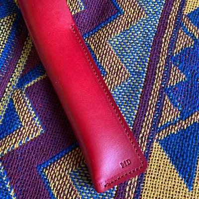 Personalised Italian Leather Single Pen Case Sheath in a Choice of ...