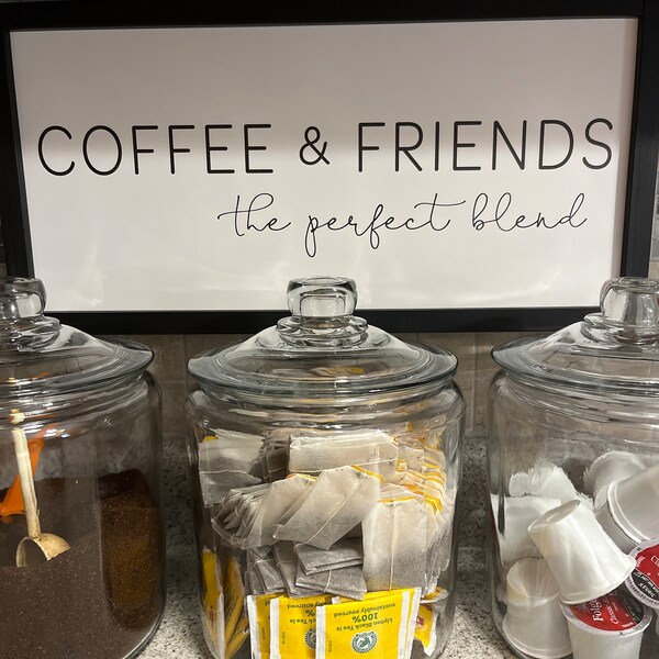 Coffee Sign | Coffee & Friends the Perfect Blend | Wood Signs | Coffee ...