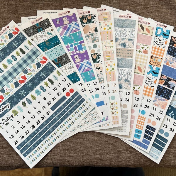 2024 25 Days of Surprises, A5 Planner Stickers, Advent Calendar, 12 ...