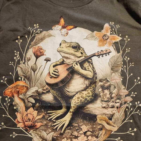 Cottagecore Toad Sweatshirt, Frog Mushroom Sweater, Vintage Style ...