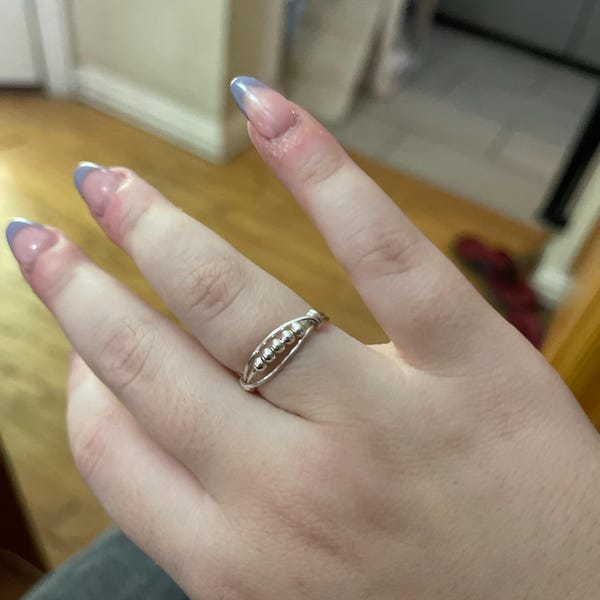 Pure Sterling Silver Fidget Ring Spinner / Meditation Ring / Calming ...