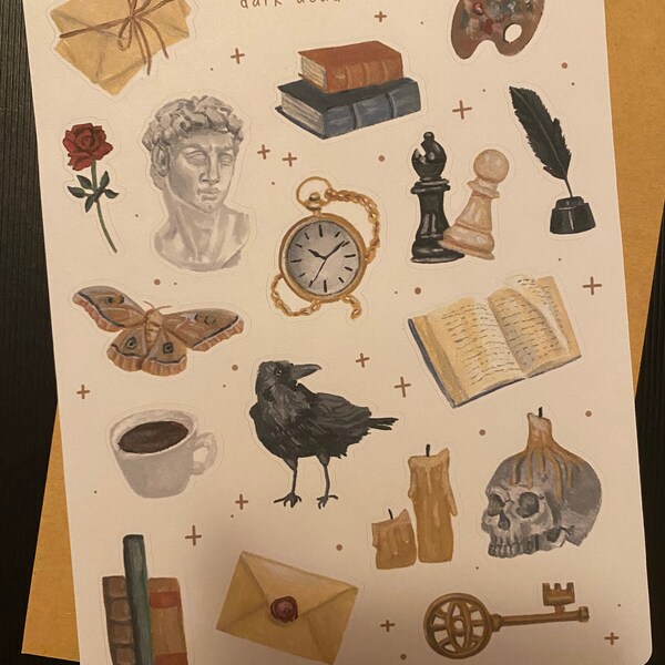 Dark Academia Sticker Sheet Bullet Journal Stickers, Planner Stickers ...