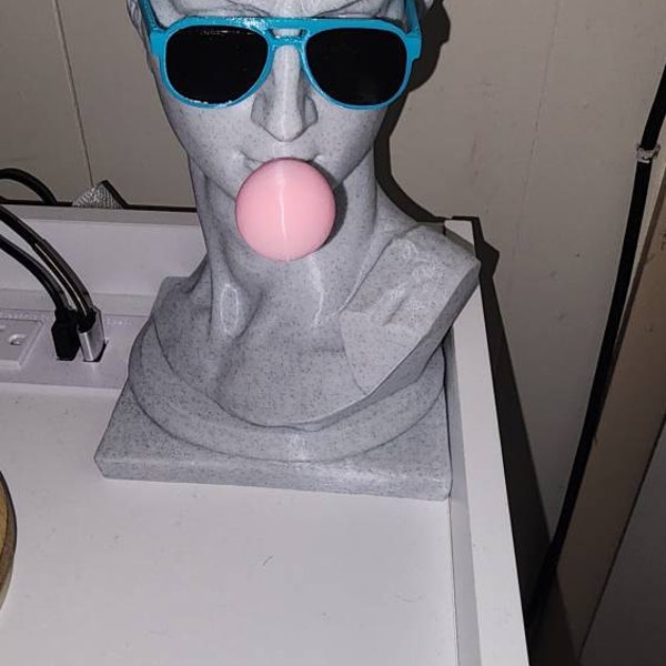 Larger Sizes of Michelangelo's David Bust With Custom Color Glasses ...