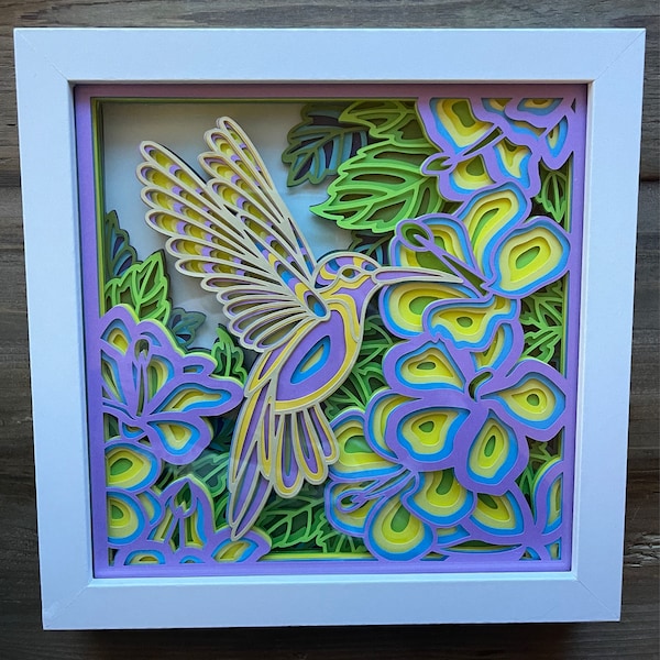 Hummingbird Colibri 3D Mandala Svg Files, Multilayer Panel for Laser ...