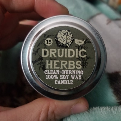 Druidic Herbs Gaming Candle Geek Gift RPG Gamer Dnd Sage Rosemary ...