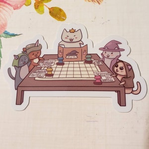 Cats Playing Rpg Sticker Rpg Sticker Tabletop Gaming Sticker RPG ...