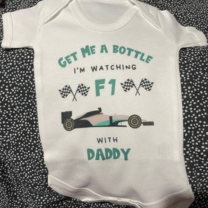 Mini F1 Fan Matching Bib and Bodysuit Gift Set Baby F1 Gift New Dad F1 Gift Racing Baby Gift New ...