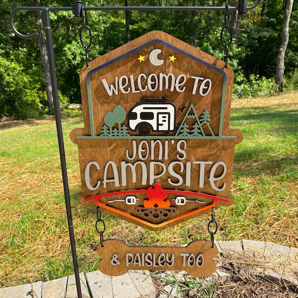Welcome to Our Campsite | Personalized Camping Sign | Family Name ...