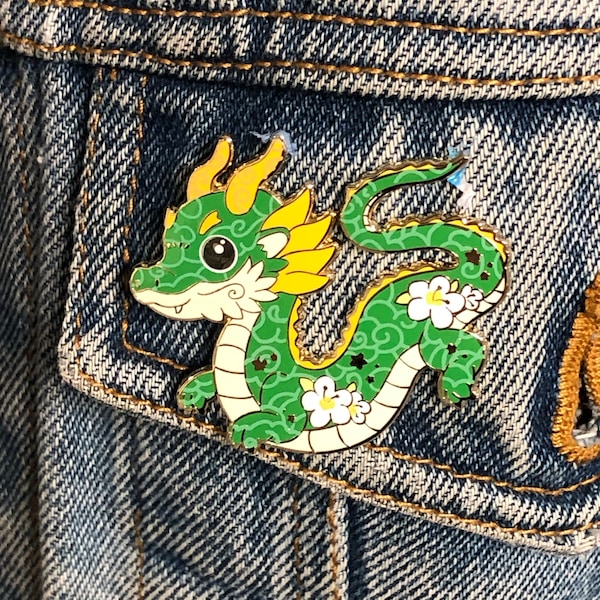 Emerald Green Chinese Dragon Hard Enamel Pins | Dragon | Hard Enamel ...
