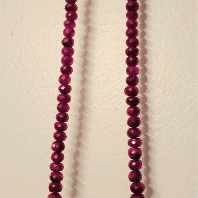 Natural Genuine Ruby Faceted Rondelle, 8-MM, Natural Ruby Beaded Beads ...