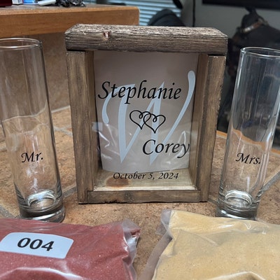 Rustic Unity Sand Ceremony Set Shadow Box for Fall or Sunflower Wedding ...