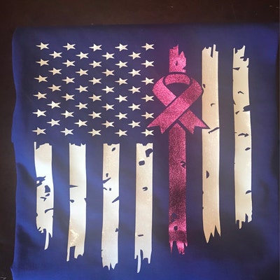 Pink Ribbon USA Flag Svg Breast Cancer Svg Grunge Flag Svg - Etsy