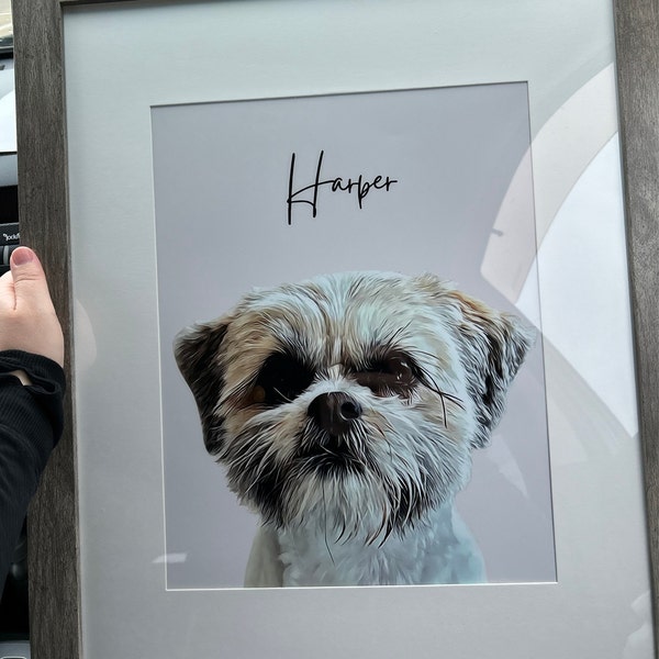 Custom Pet Portrait From Photo Personalized Dog Portrait Personalized ...