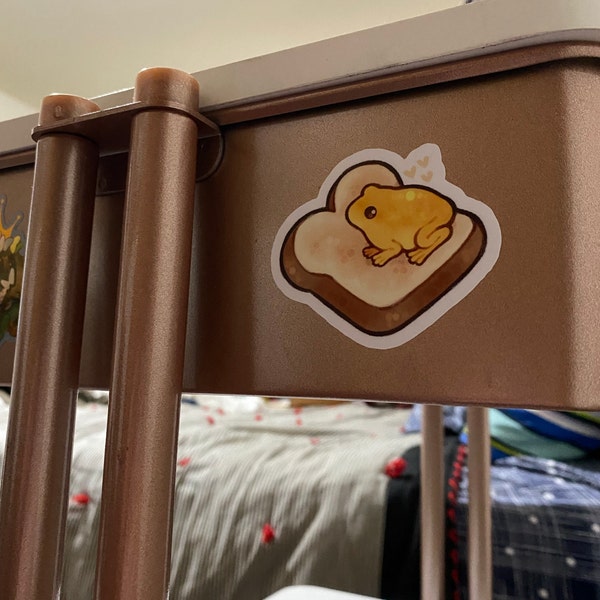 Froggy Bread Sticker / Toad Toast Sticker / Cute Frog Sticker / Laptop ...