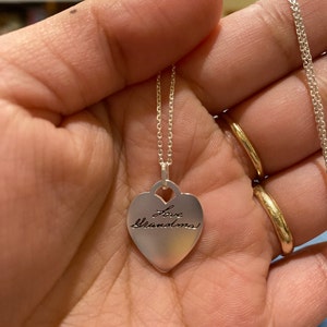 Actual Handwriting Heart Necklace Personalized Signature - Etsy
